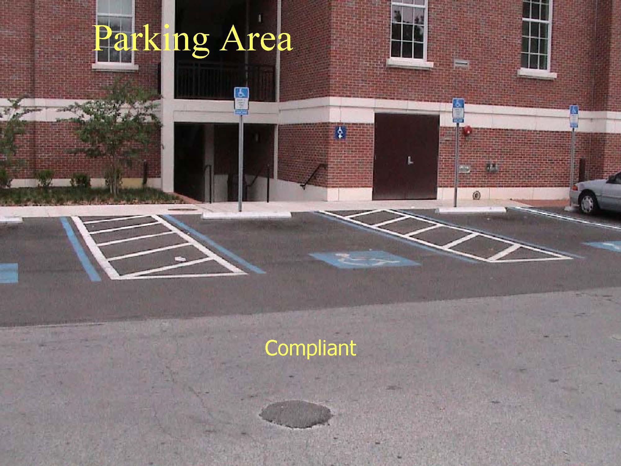 ŠAll spaces must be located on an accessible route no less than 44 ...